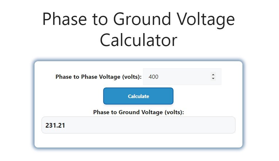 Phase to Ground Voltage Calculator - Savvy Calculator