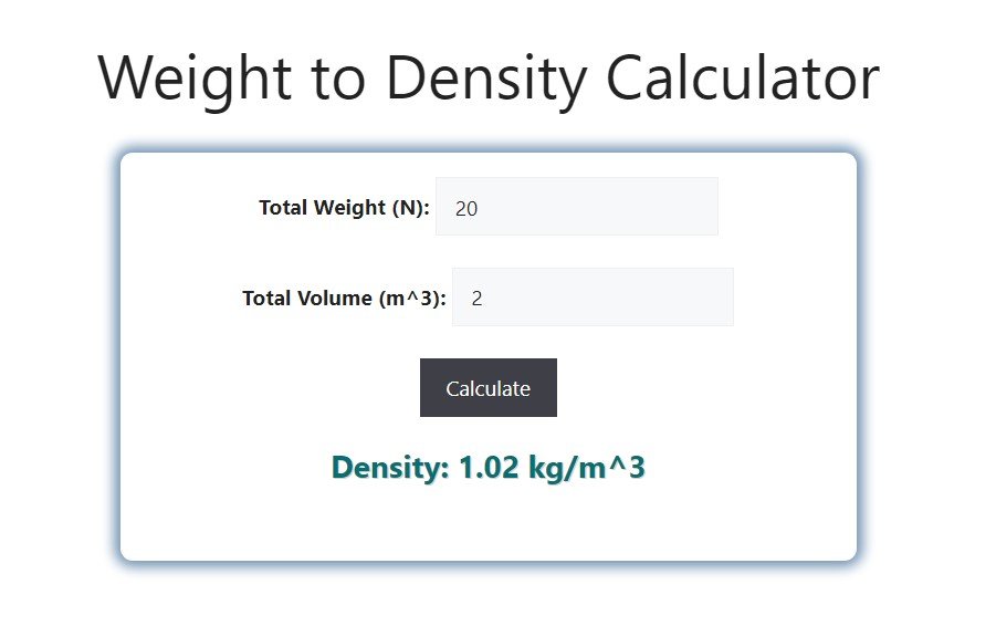 Weight to Density Calculator - Savvy Calculator