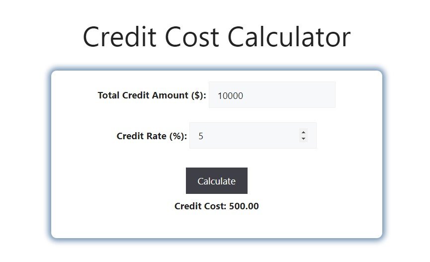 Credit Cost Calculator - Savvy Calculator