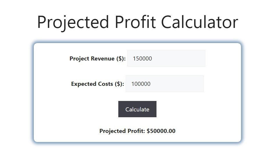 Projected Profit Calculator - Savvy Calculator