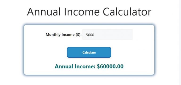 Annual Income Calculator - Savvy Calculator