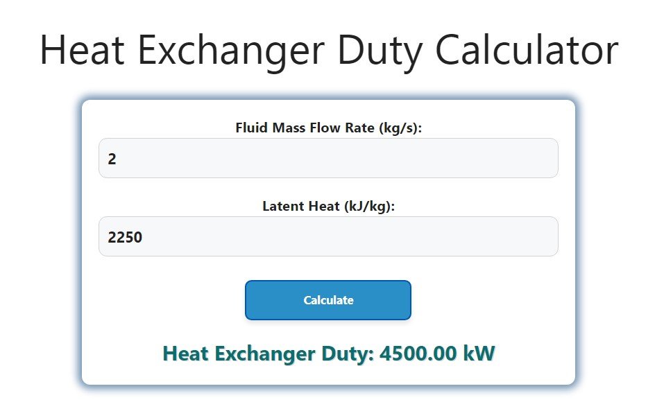 Heat Exchanger Duty Calculator - Savvy Calculator