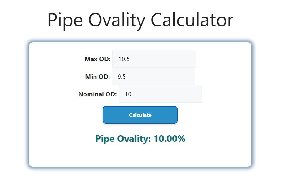 Pipe Ovality Calculator - Savvy Calculator