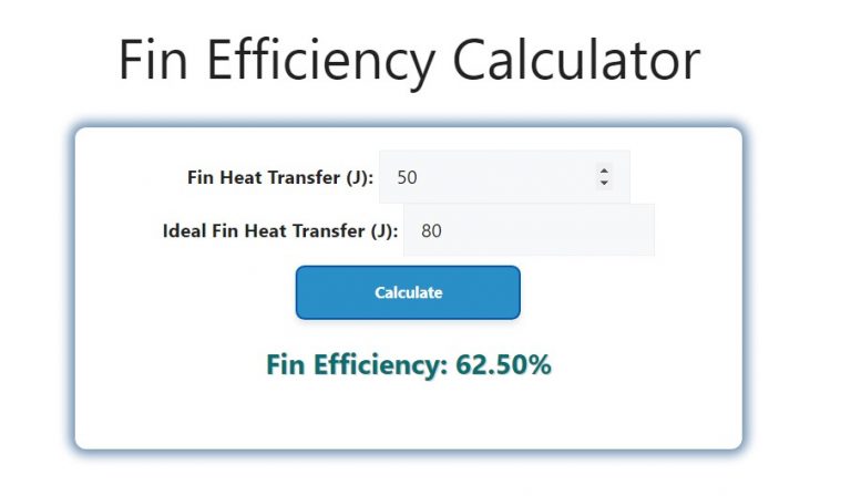 Fin Efficiency Calculator - Savvy Calculator Fin Efficiency Calculator - Savvy Calculator