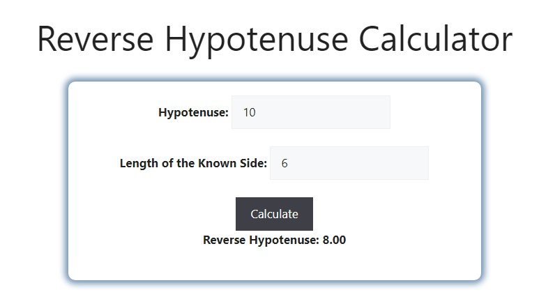 Reverse Hypotenuse Calculator - Savvy Calculator