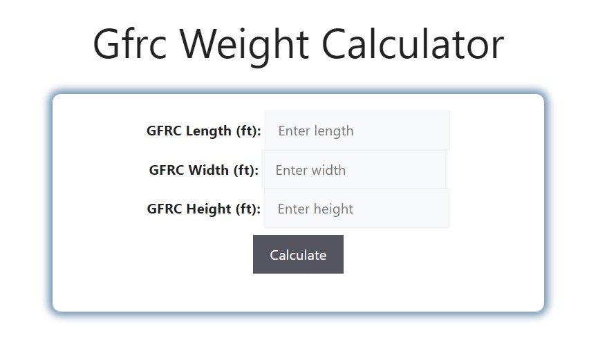 Gfrc Weight Calculator - Savvy Calculator