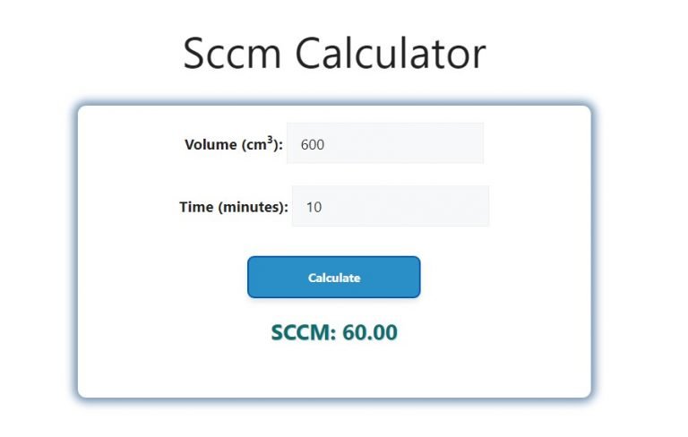 Sccm Calculator - Savvy Calculator