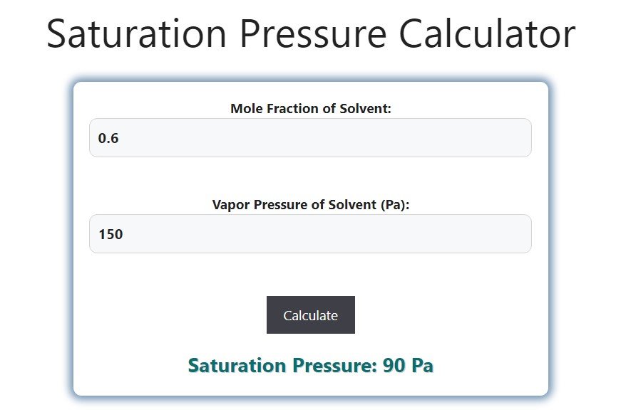Saturation Pressure Calculator - Savvy Calculator