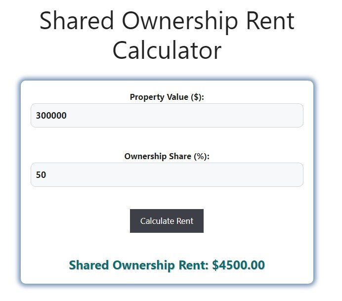 Shared Ownership Rent Calculator - Savvy Calculator