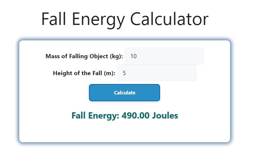 Fall Energy Calculator - Savvy Calculator