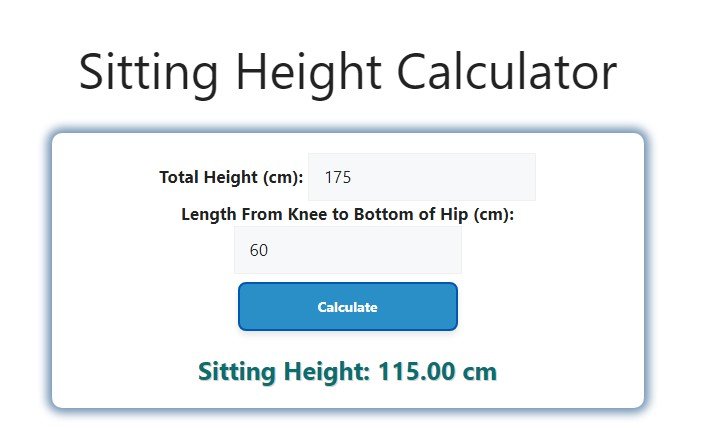 Sitting Height Calculator - Savvy Calculator