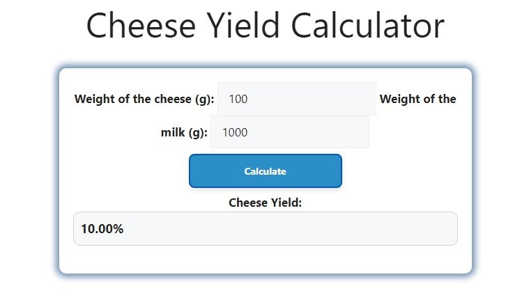 Cheese Yield Calculator - Savvy Calculator