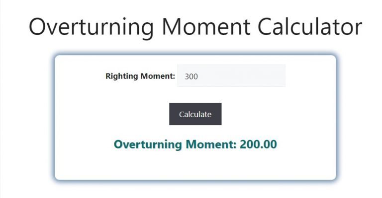 Overturning Moment Calculator - Savvy Calculator