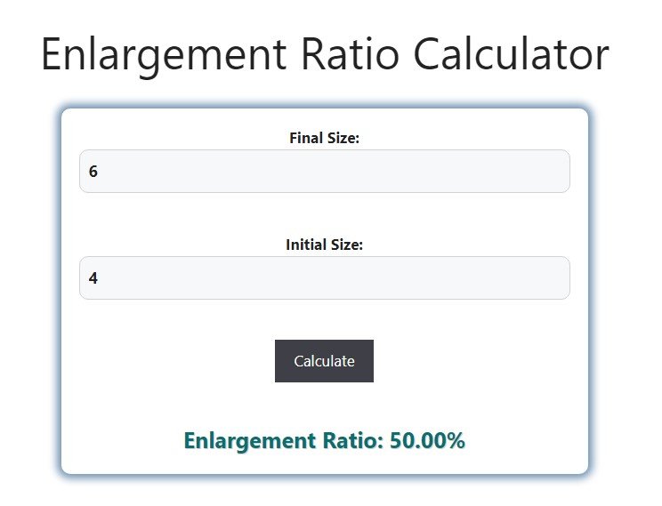 Enlargement Ratio Calculator - Savvy Calculator