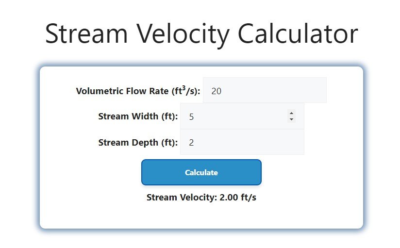 Stream Velocity Calculator - Savvy Calculator
