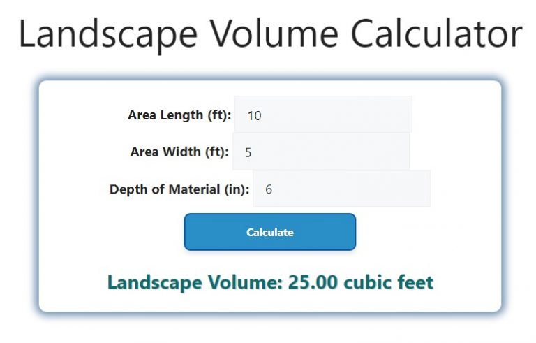 Landscape Volume Calculator - Savvy Calculator