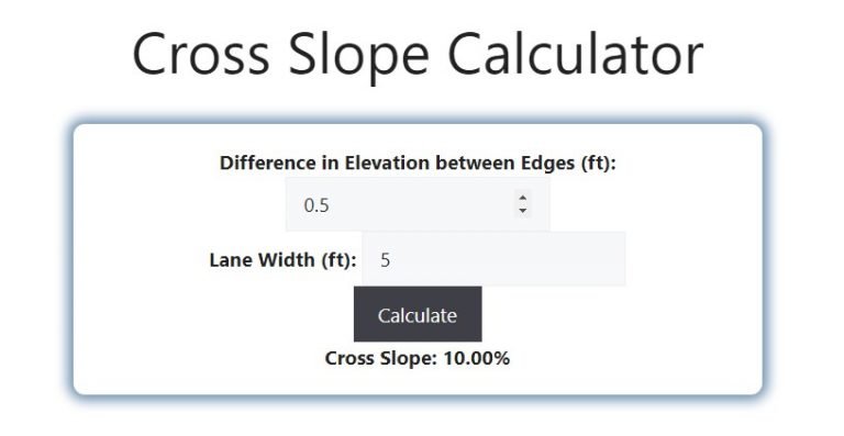 Cross Slope Calculator - Savvy Calculator