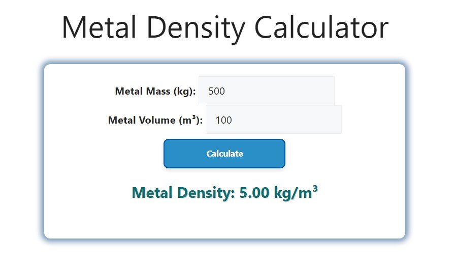 Metal Density Calculator - Savvy Calculator