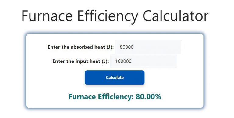 Furnace Efficiency Calculator - Savvy Calculator Furnace Efficiency Calculator - Savvy Calculator