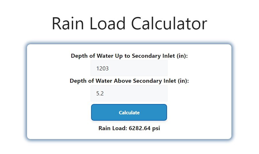 Rain Load Calculator - Savvy Calculator