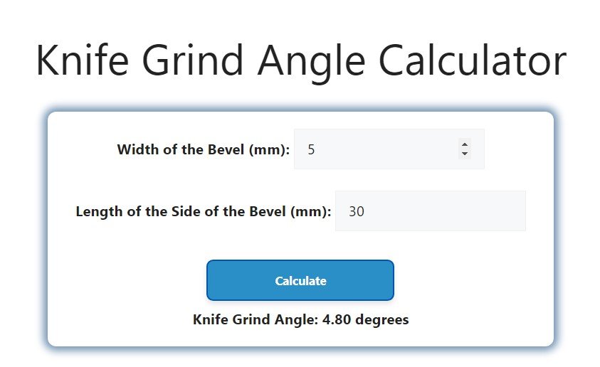 Knife Grind Angle Calculator - Savvy Calculator