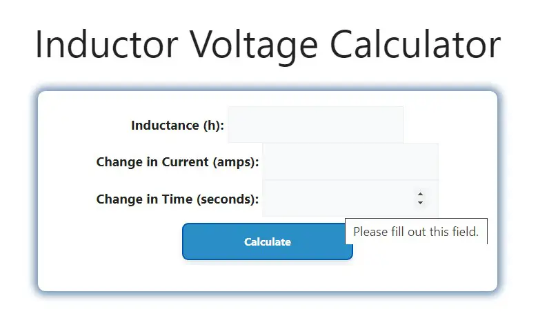 Inductor Voltage Calculator - Savvy Calculator Inductor Voltage Calculator - Savvy Calculator