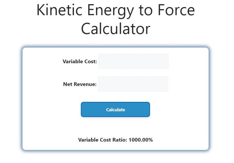 Kinetic Energy to Force Calculator - Savvy Calculator