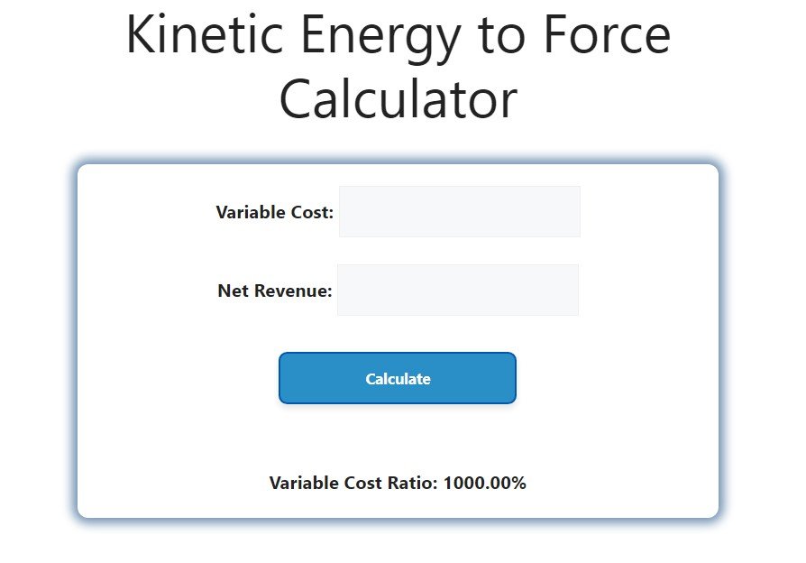 Kinetic Energy to Force Calculator - Savvy Calculator