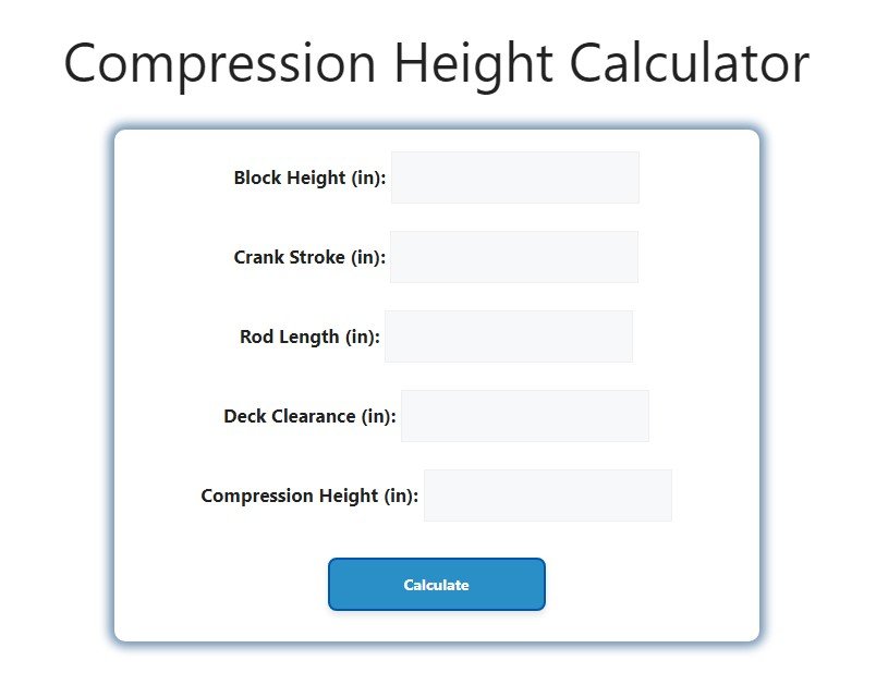 Compression Height Calculator - Savvy Calculator