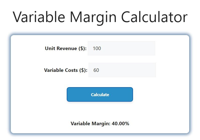 Variable Margin Calculator - Savvy Calculator