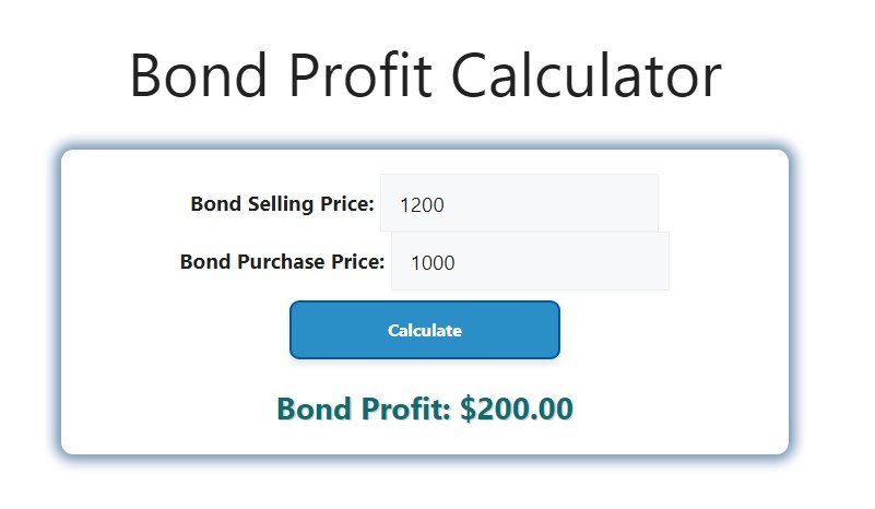 Bond Profit Calculator - Savvy Calculator