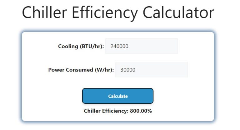 Chiller Efficiency Calculator - Savvy Calculator Chiller Efficiency Calculator - Savvy Calculator