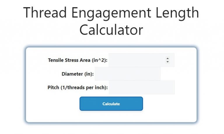 Thread Engagement Length Calculator - Savvy Calculator