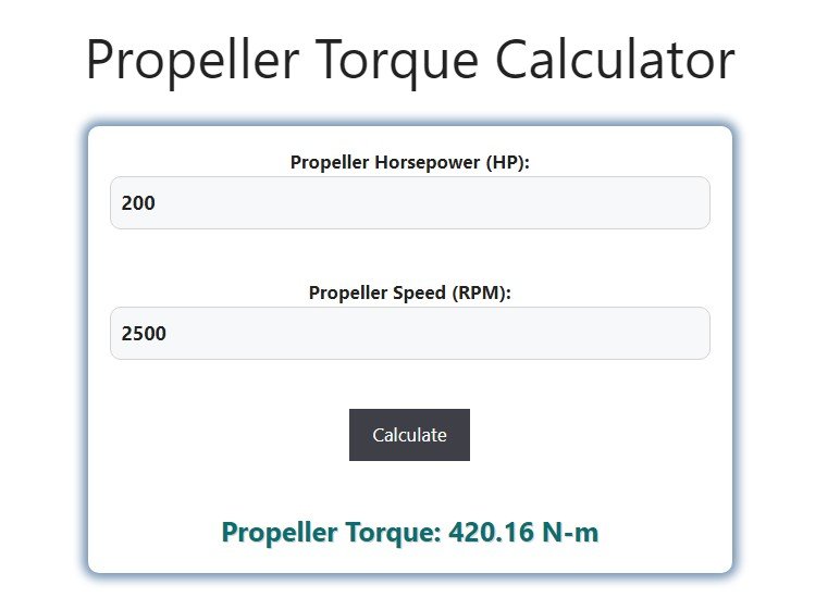 Propeller Torque Calculator - Savvy Calculator