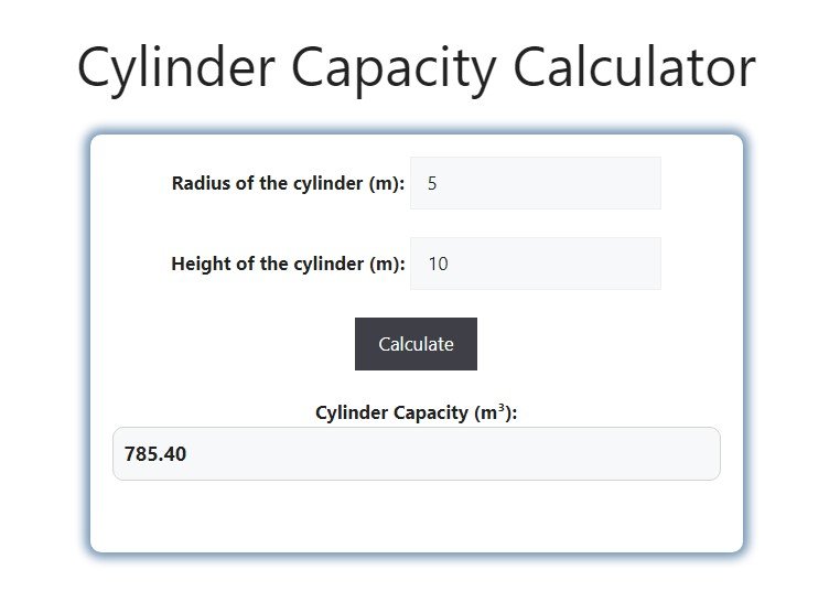 Cylinder Capacity Calculator - Savvy Calculator