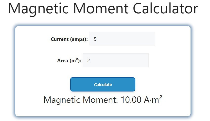 Magnetic Moment Calculator - Savvy Calculator