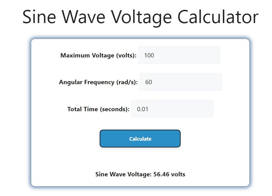 Sine Wave Voltage Calculator - Savvy Calculator