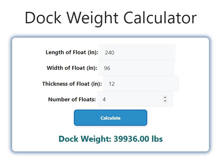 Dock Weight Calculator - Savvy Calculator