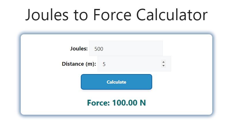 Joules to Force Calculator - Savvy Calculator