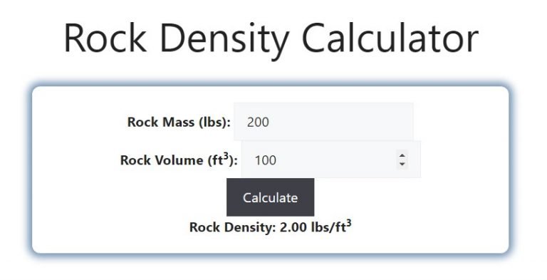Rock Density Calculator Savvy Calculator