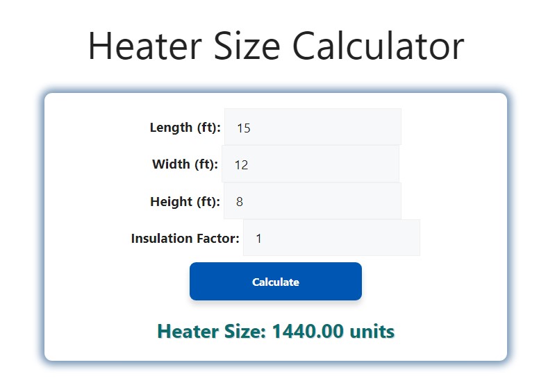 Heater Size Calculator - Savvy Calculator Heater Size Calculator - Savvy Calculator