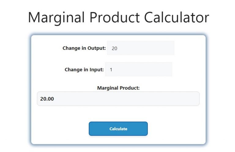 Marginal Product Calculator - Savvy Calculator