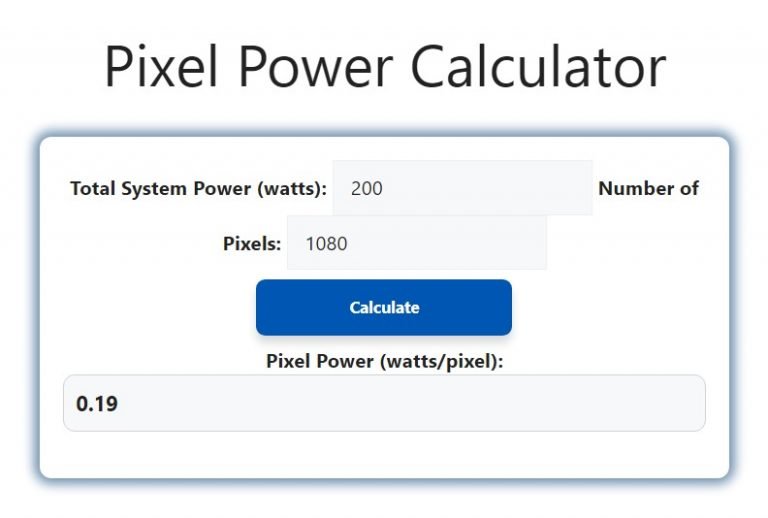 Pixel Power Calculator - Savvy Calculator