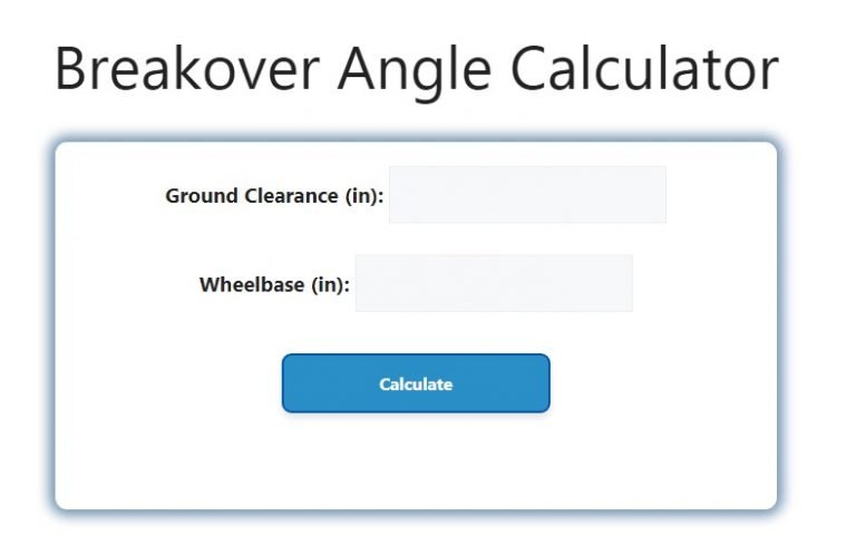 Breakover Angle Calculator - Savvy Calculator