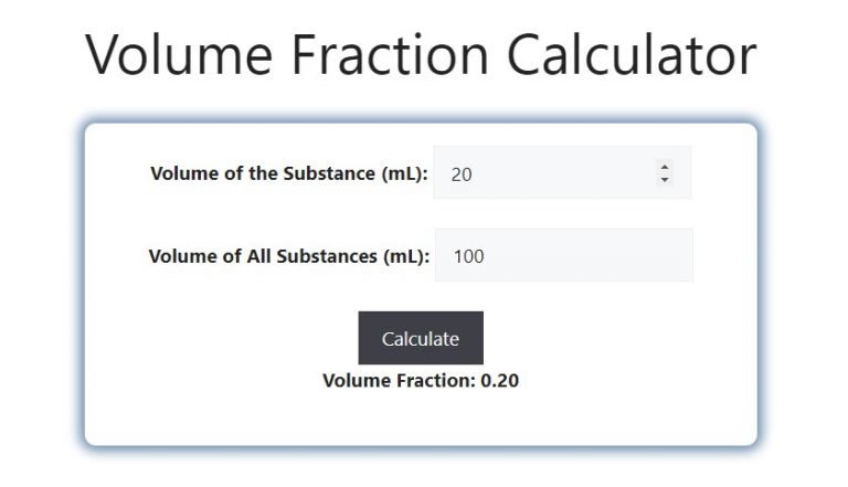 Volume Fraction Calculator - Savvy Calculator