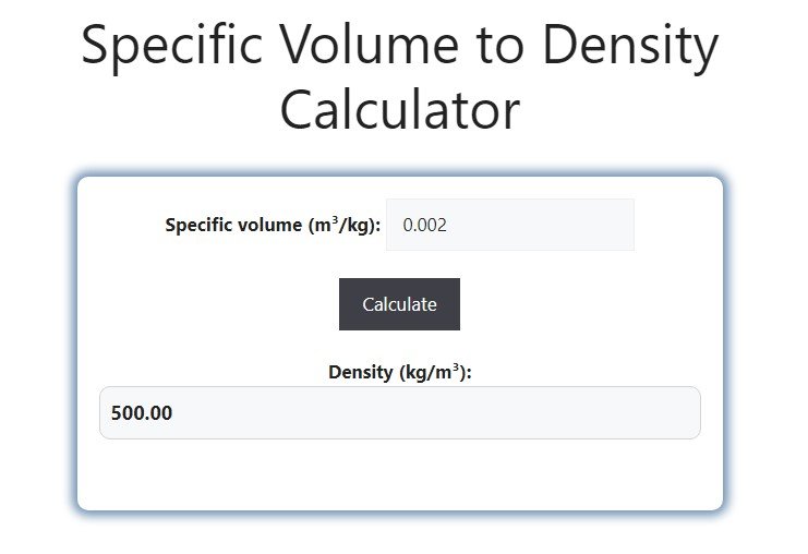 Specific Volume to Density Calculator - Savvy Calculator