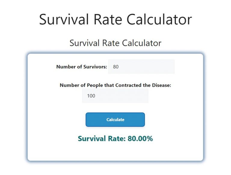 Survival Rate Calculator - Savvy Calculator Survival Rate Calculator - Savvy Calculator
