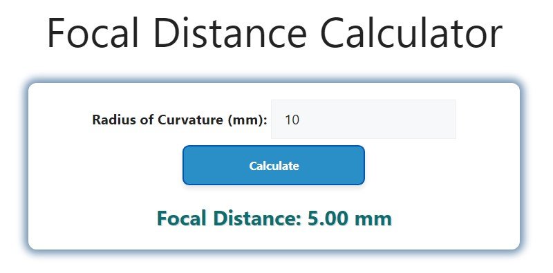 Focal Distance Calculator - Savvy Calculator
