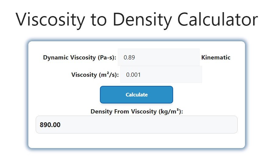 Viscosity to Density Calculator - Savvy Calculator