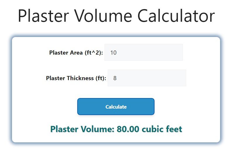 Plaster Volume Calculator - Savvy Calculator